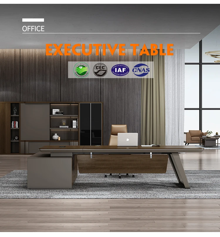 Schreibtisch Walnut Escritorio Desktop Table Computer Modern Wood Metal ...