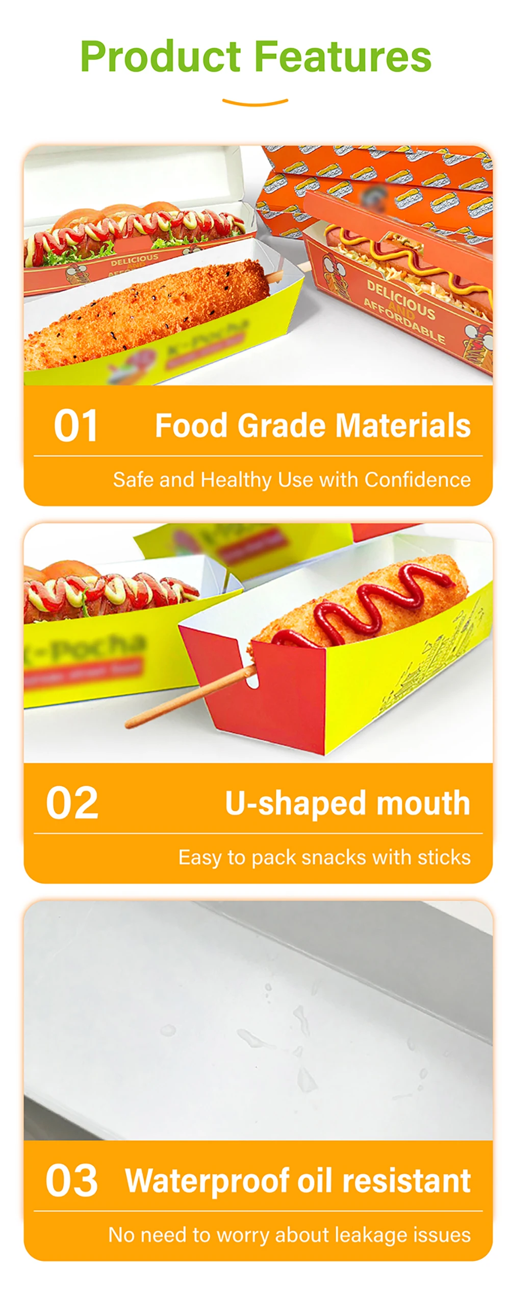 Custom Takeaway Printed Korean Corn Dog Food Packaging Container Hot ...