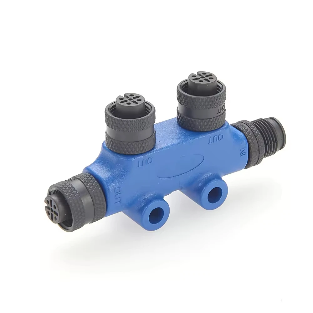 M12 Micro-C 2-port T-Splitter for CAN Bus, CANopen, DeviceNet NMEA2000 ...