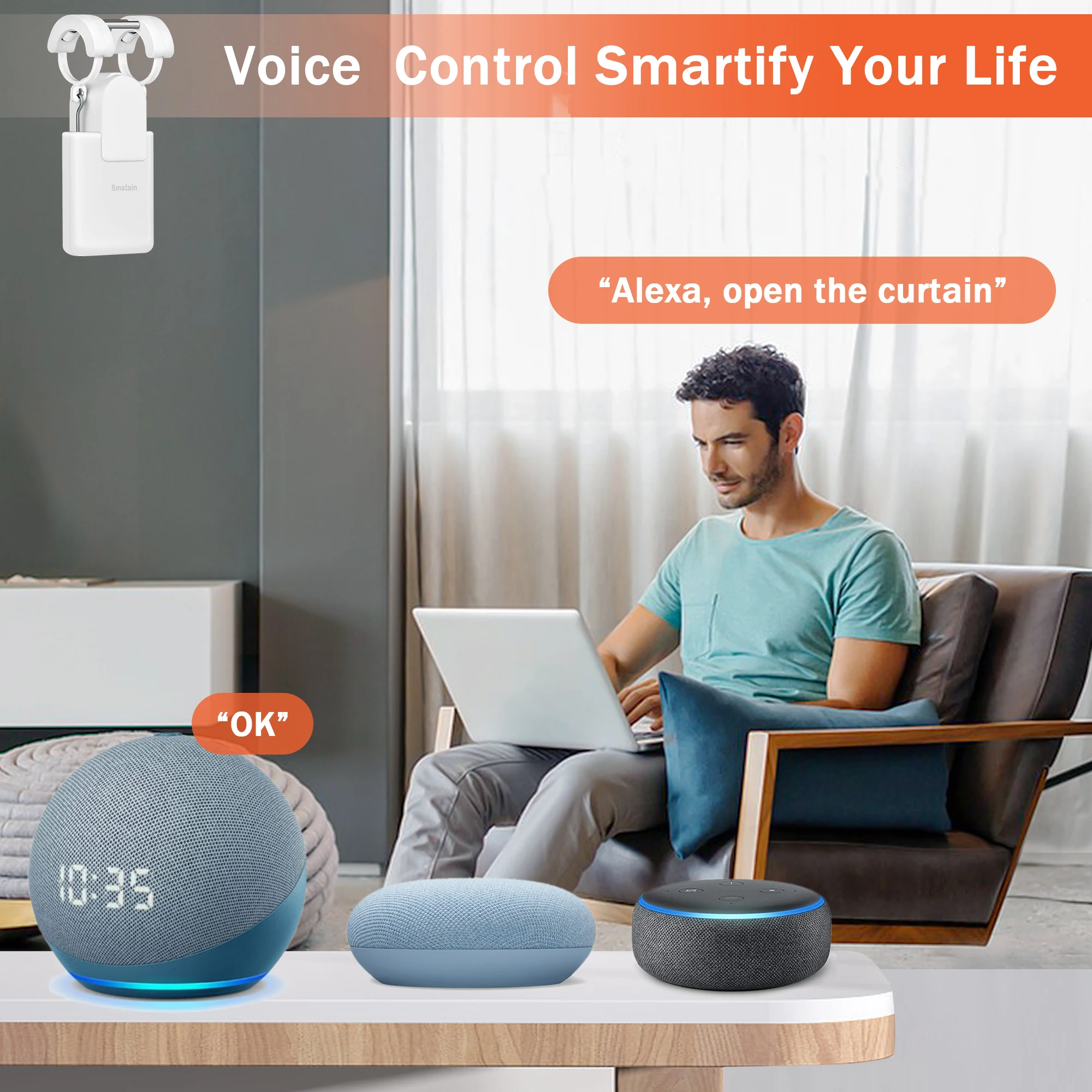 Tuya Application Smart Curtain Robot Automatic Wireless Control Curtain ...