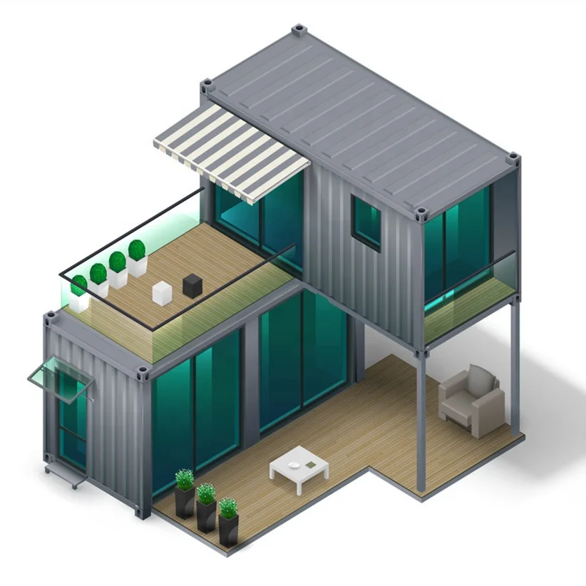 Two Storey Portable Expendable Garden Container Hotel Small House ...