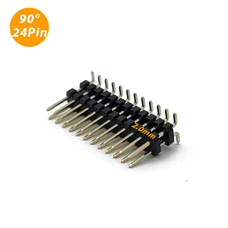 Pin Header 2mm Pitch Double Row Male Connector 24 Pin Header Connector ...