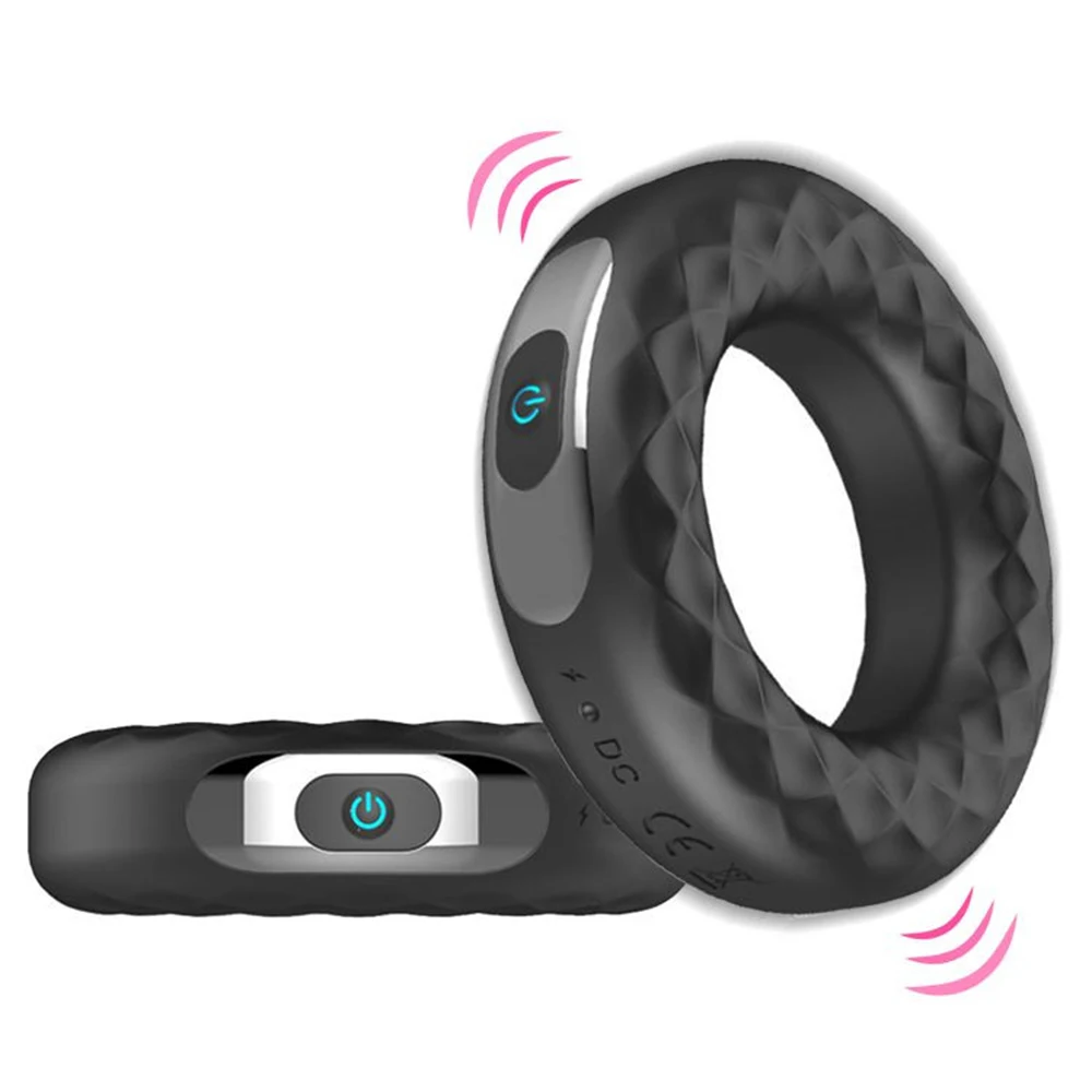 Silicone Adult Sex Toy Vibrator Wearable Penis Vibrating Doughnut Cock ...