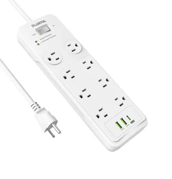 Us Multi Plug Desktop Surge Protector 8 Outlets Power Strip Desk Mount ...