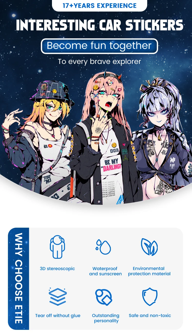 Customize Anime Characters Design Car Decals Stickers Custom Stickers ...