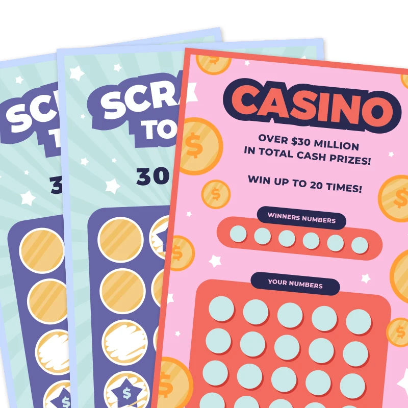 Cute Lottery Ticket Game Tickets Scratch Lottery Paper Cards ...