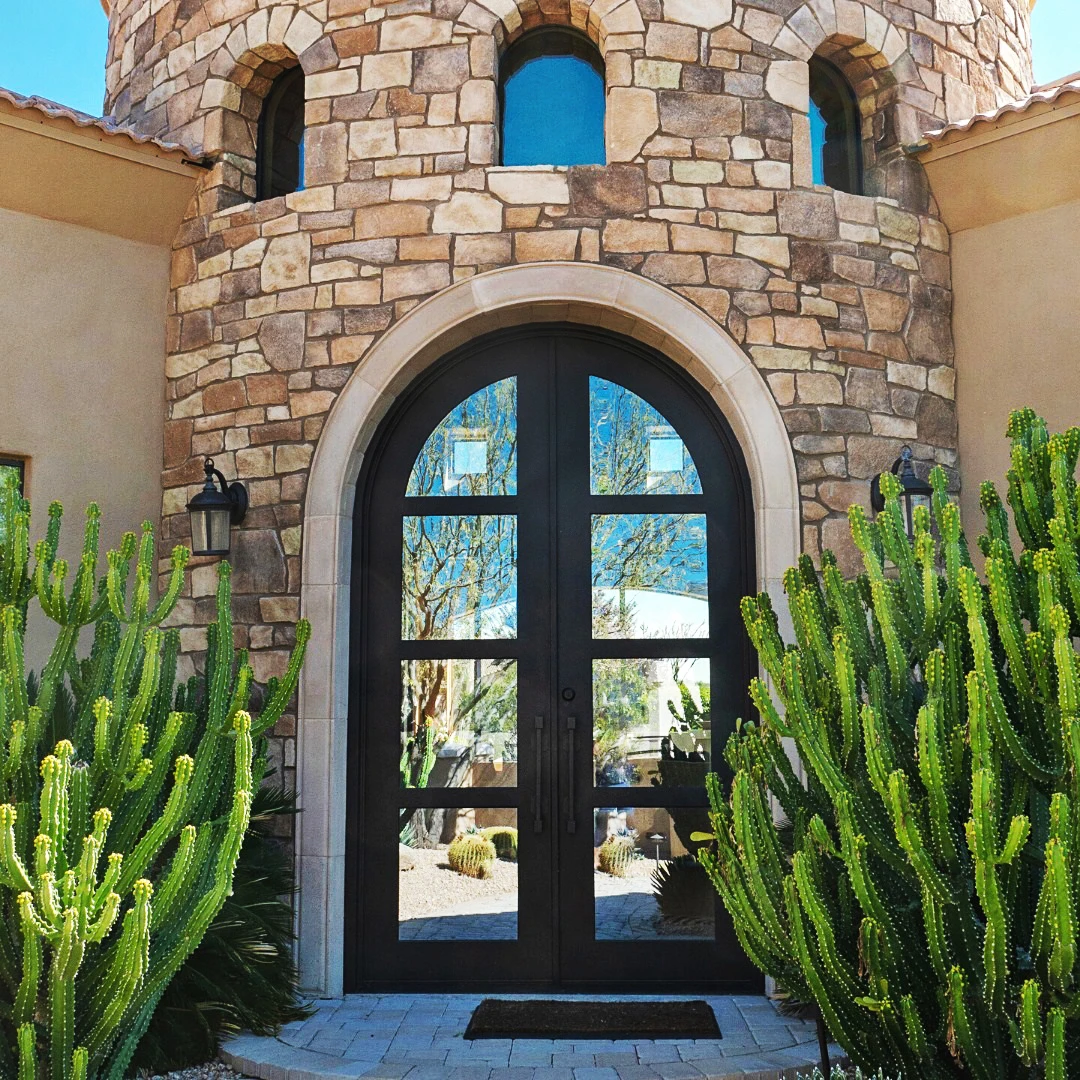 Circular Arc Arch Entrance Door With Kick Plate,Imported Steel Profile ...
