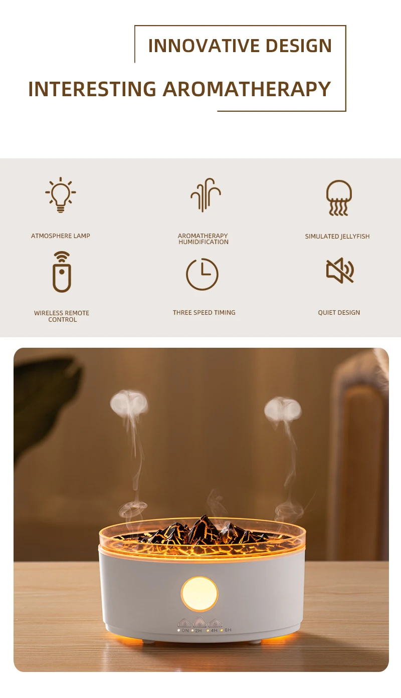 Lava Volcano Eruption Effect Aroma Diffuser - 200ml+ Capacity