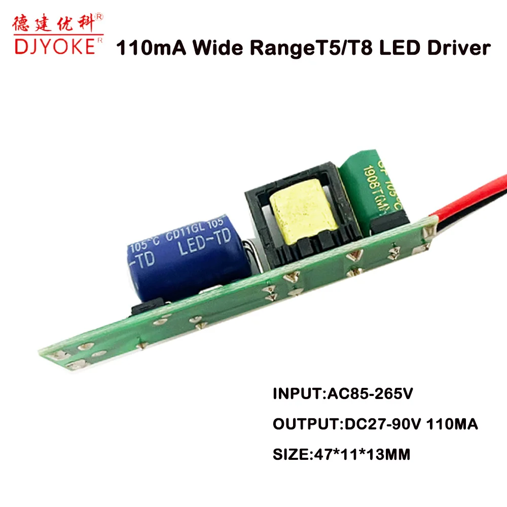 110MA LED Driver - Wide-Range AC/DC Module for T8/T5 LED Tubes