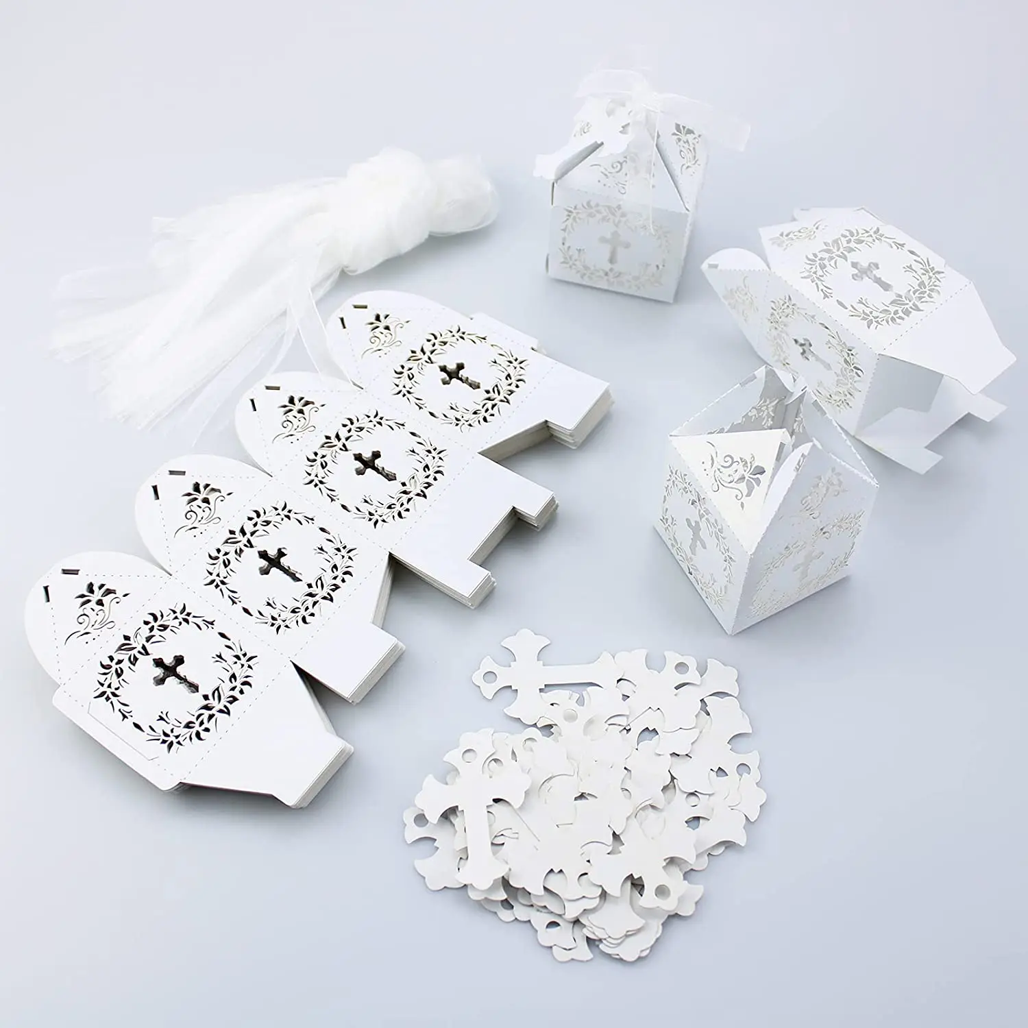 Baptism Favor Boxes - Elegant Laser Cut Gift Packaging