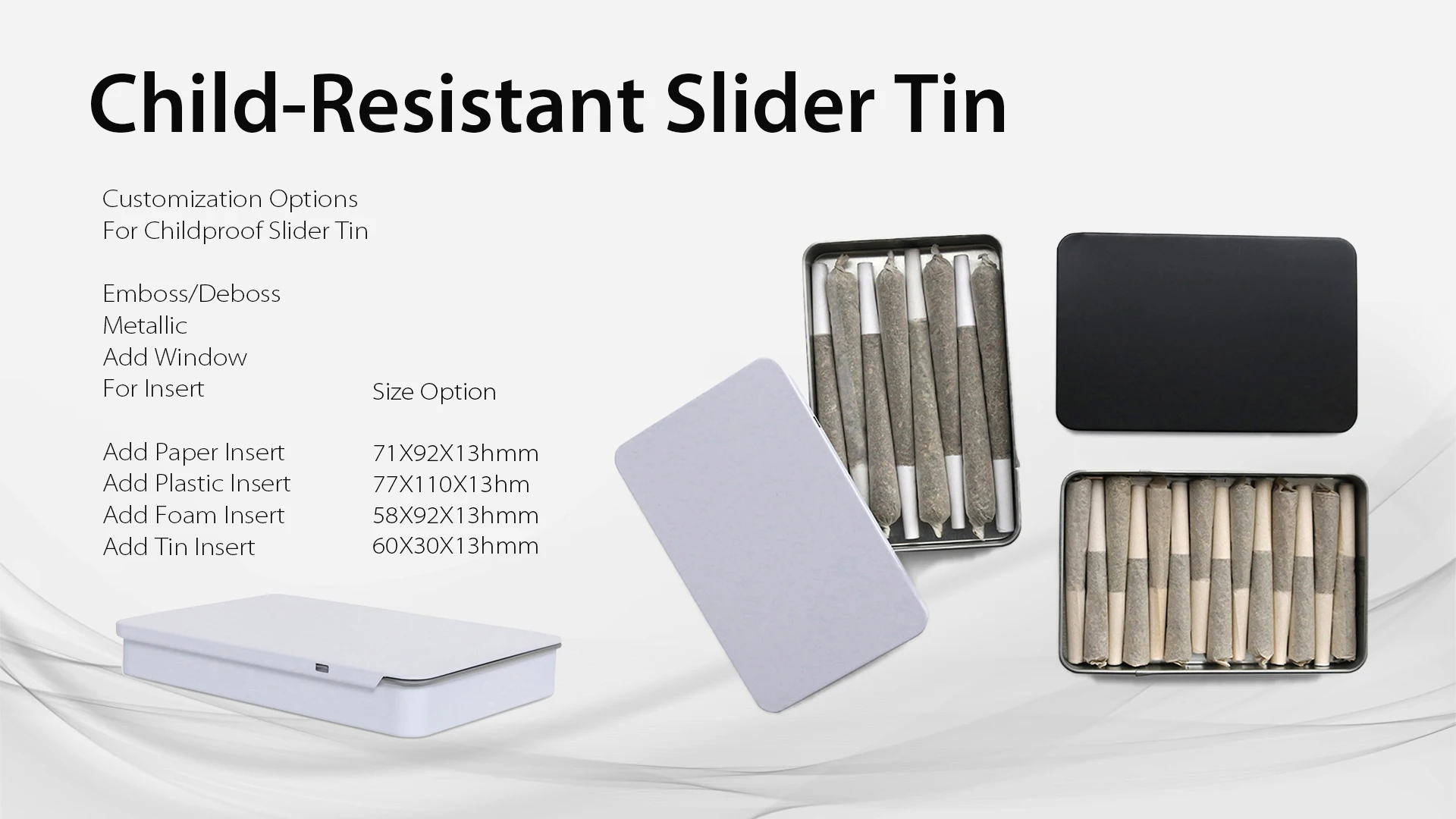 Pre Child Resistant Proof Tin 3.5 Can Button Roll Childproof Rectangle ...