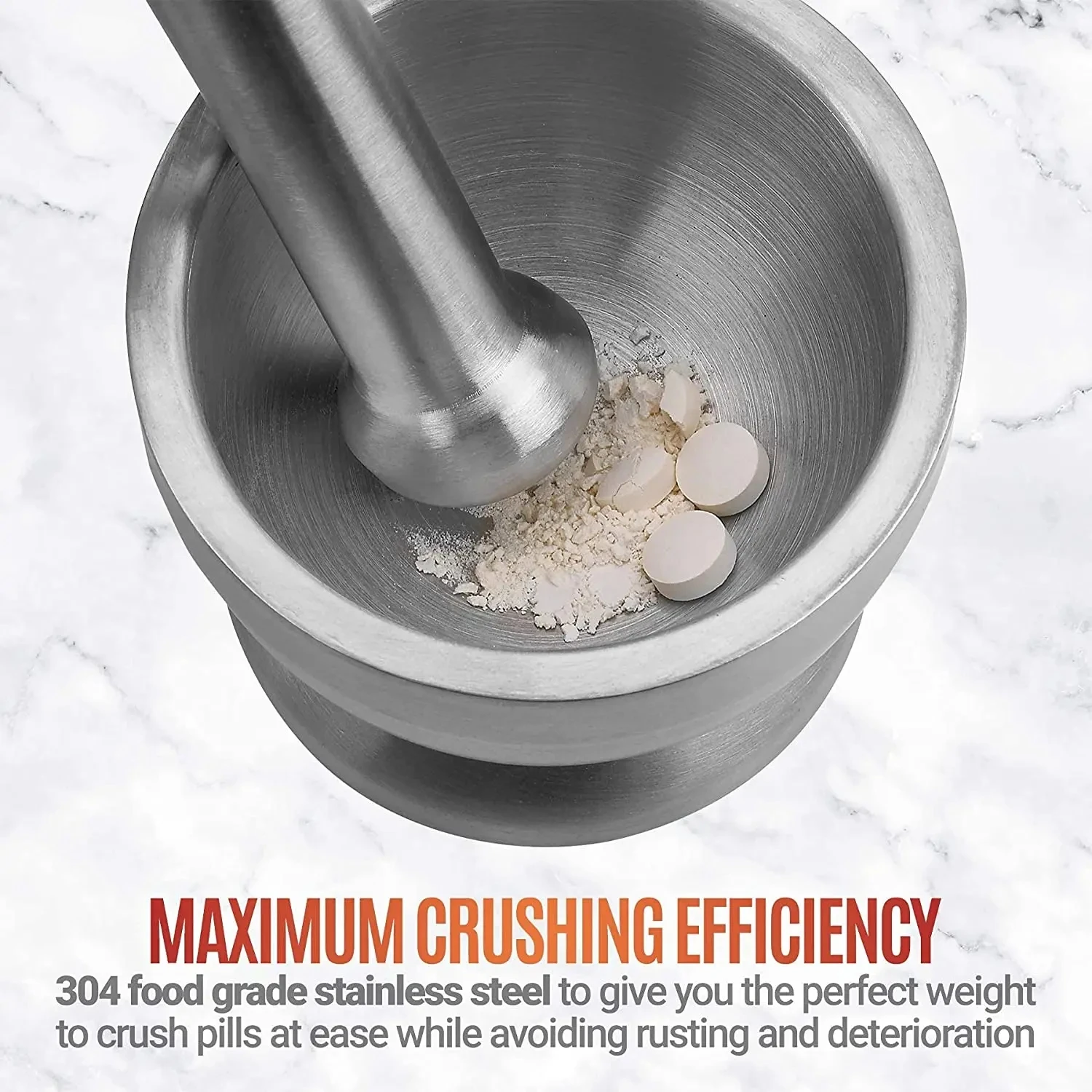 Pill Crusher - 304 Food Grade Stainless Steel Mortar And Pestle ...