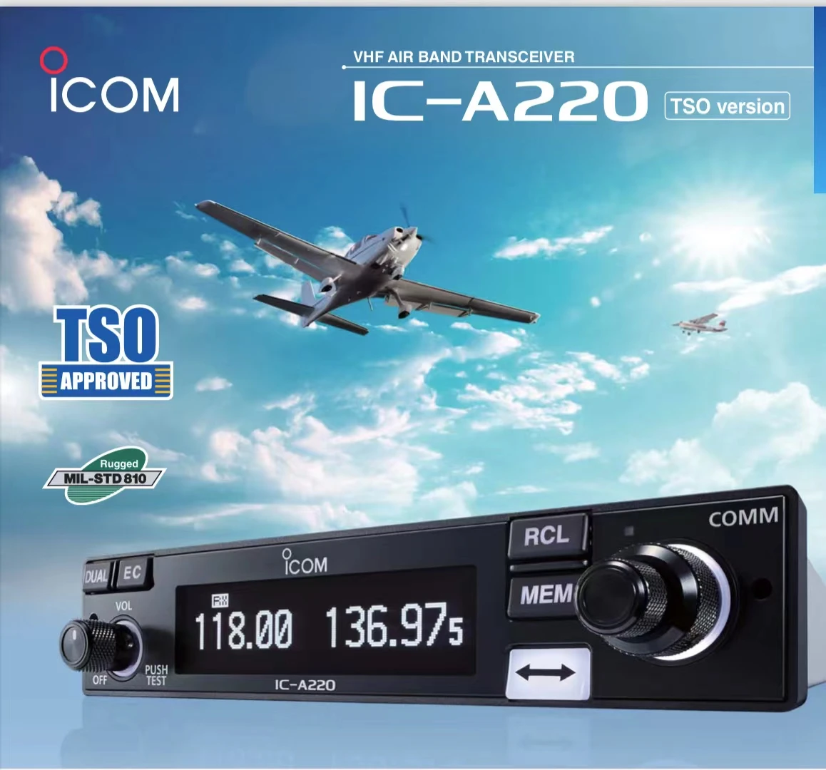 Bx Icom Ic-a220 Aviation Walkie-talkies Air Radio Vehicle Station ...