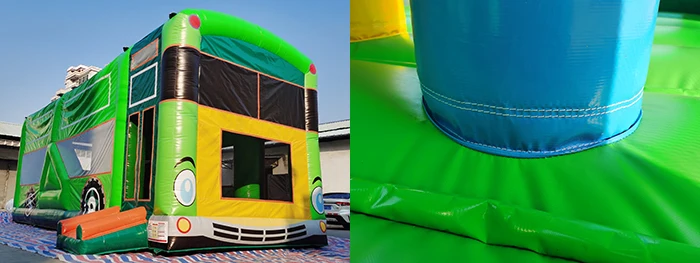33'x12' Commercial Use Kids Big Inflatable Bus Bounce House