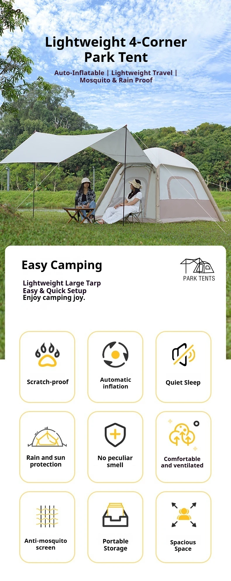 Outdoor Automatic Inflatable Tent Waterproof Lightweight Portable ...