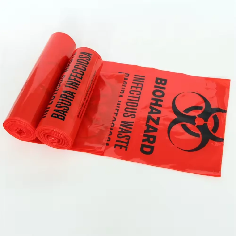 Large Biodegradable Hdpe Pe Biohazard Waste Bag Big Flat Garbage ...
