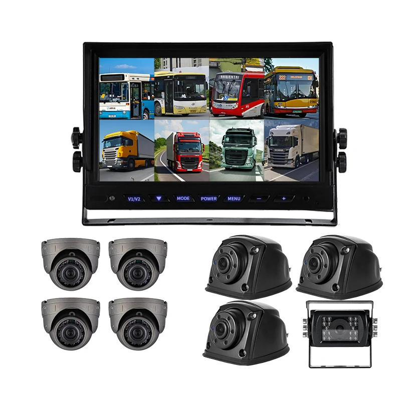 10.1 Inch Split Screen Vehicle Ahd Monitor 6 1080p Waterproof Backup ...