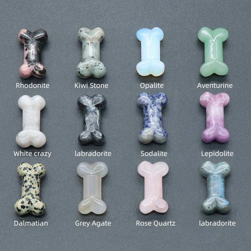 DIY Healing Sesame Stone Multiple Shapes Gog Bone Carving Gemstone for ...