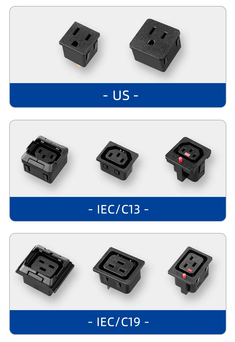 10 Ways CEE7/7 Schuko Outlets Power Strip Rack-Mount PDU