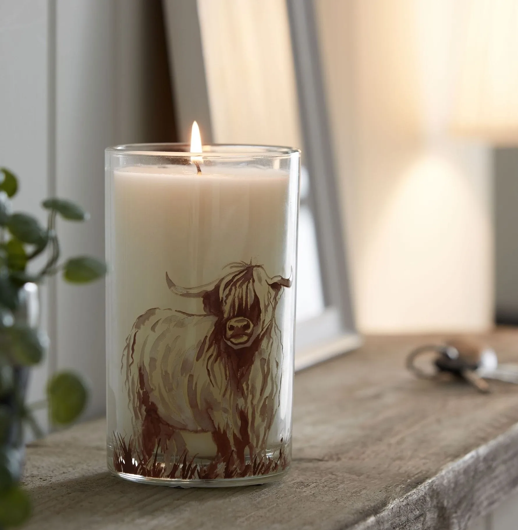 Lemon & Bergamot Highland Cow Pillar Scented Candle Scented Candle ...
