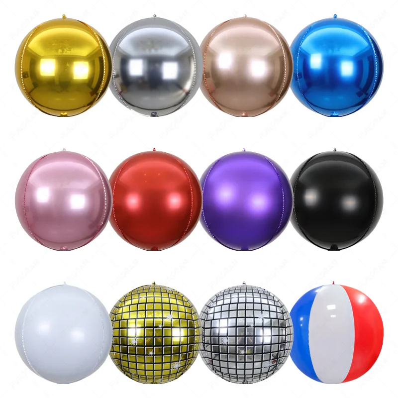 Good Quality Big 50 Inch Silver Gold Party Decoration 4d Sphere Ballon ...