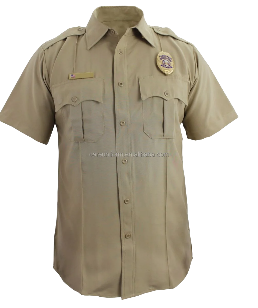 Customize Men Classical Officer Department Short Sleeve Zipper Guard ...