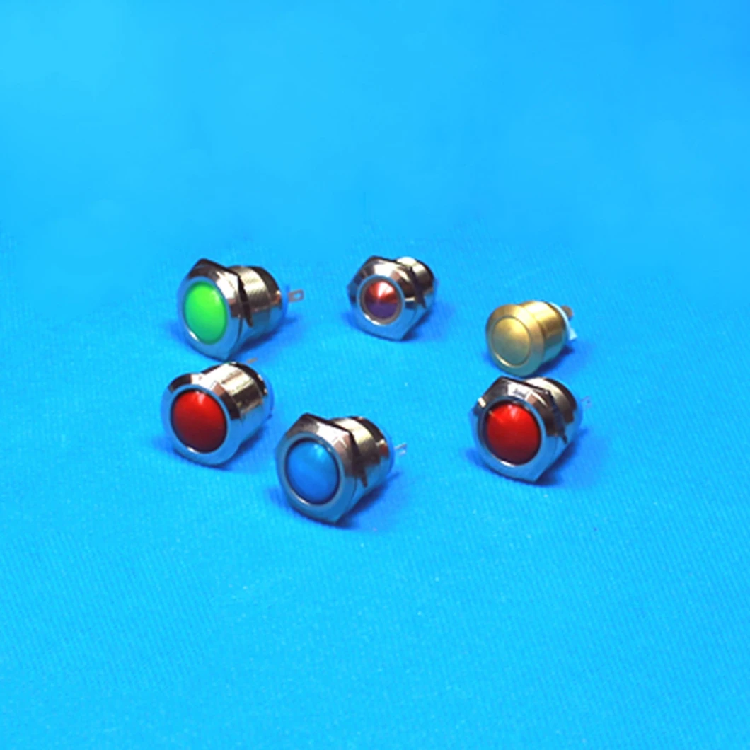 12mm Metal Waterproof Indication Lamp With Logo Equipment Indicator