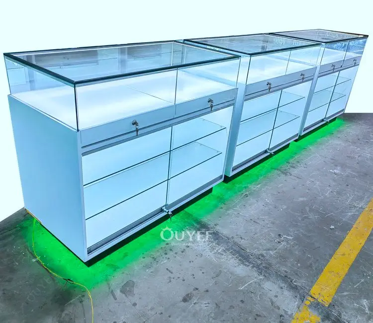 Smoke Shop Furniture Glasses Display Stand Showcases Glass Display ...