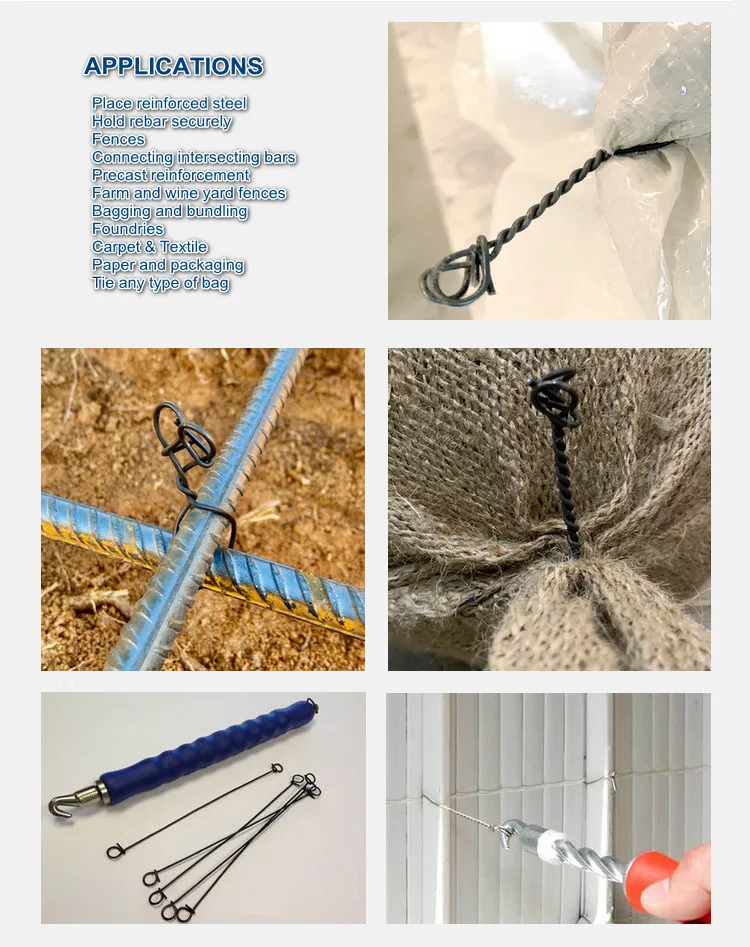 Factory Pvc Coated Double Loop Wire Ties/galvanized Bag Sack Bar Tie ...