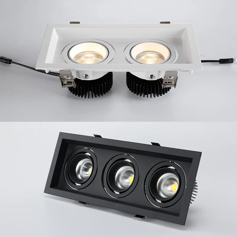 Multiple Double Head Cob Led Ceiling Downlight Beam Angle 15 24 38 ...