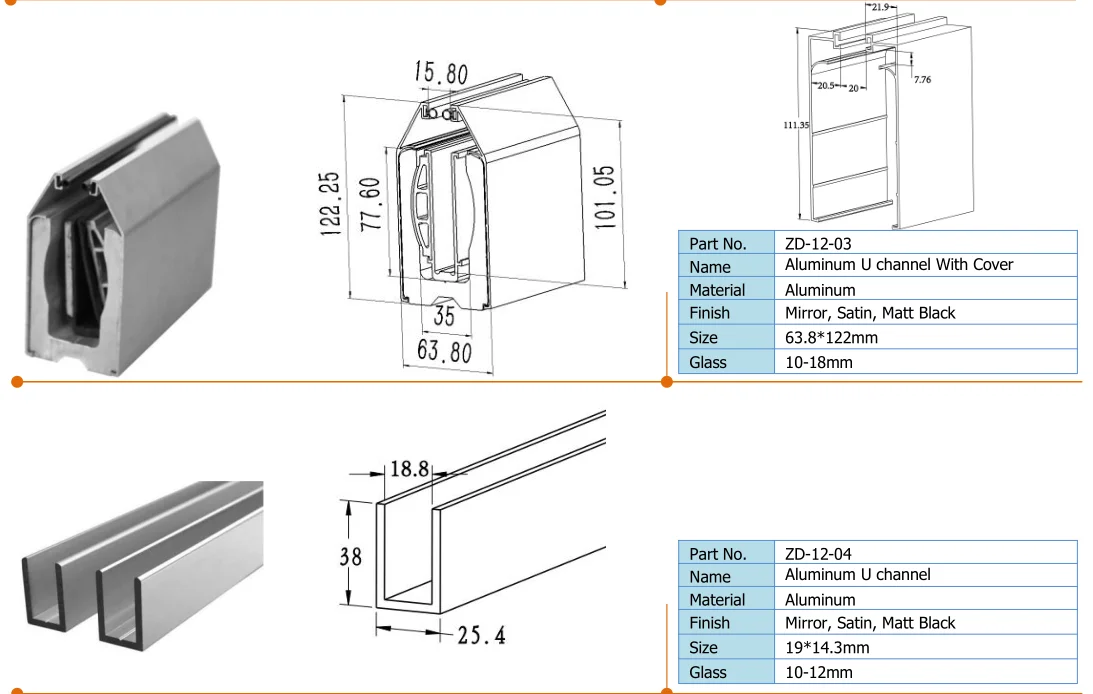 Extruded Aluminium U Channel Shaped Section Extrusions Profiles ...