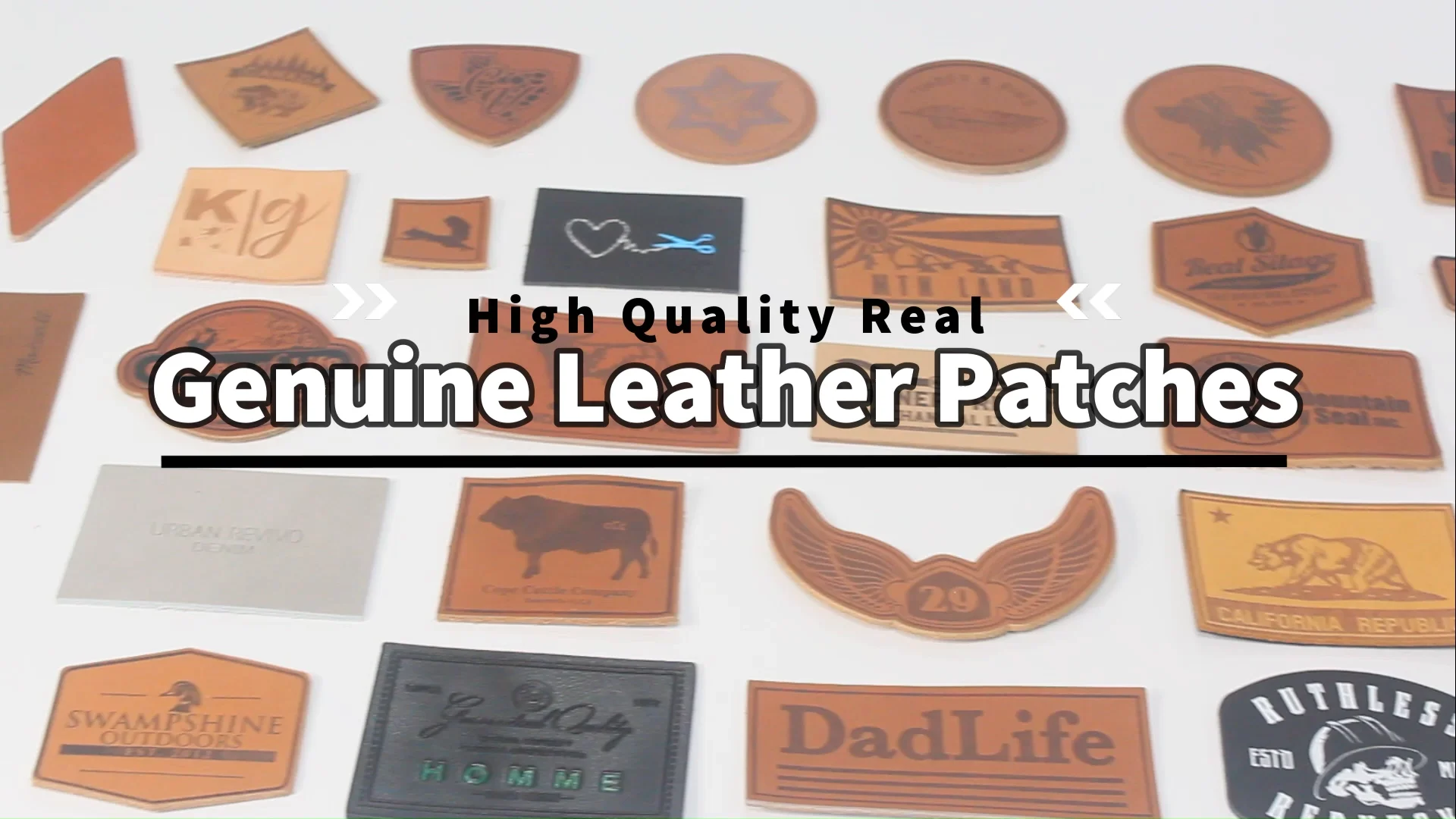 Parches Wholesale Design Custom Name Logo Embossed Real Genuine Leather ...