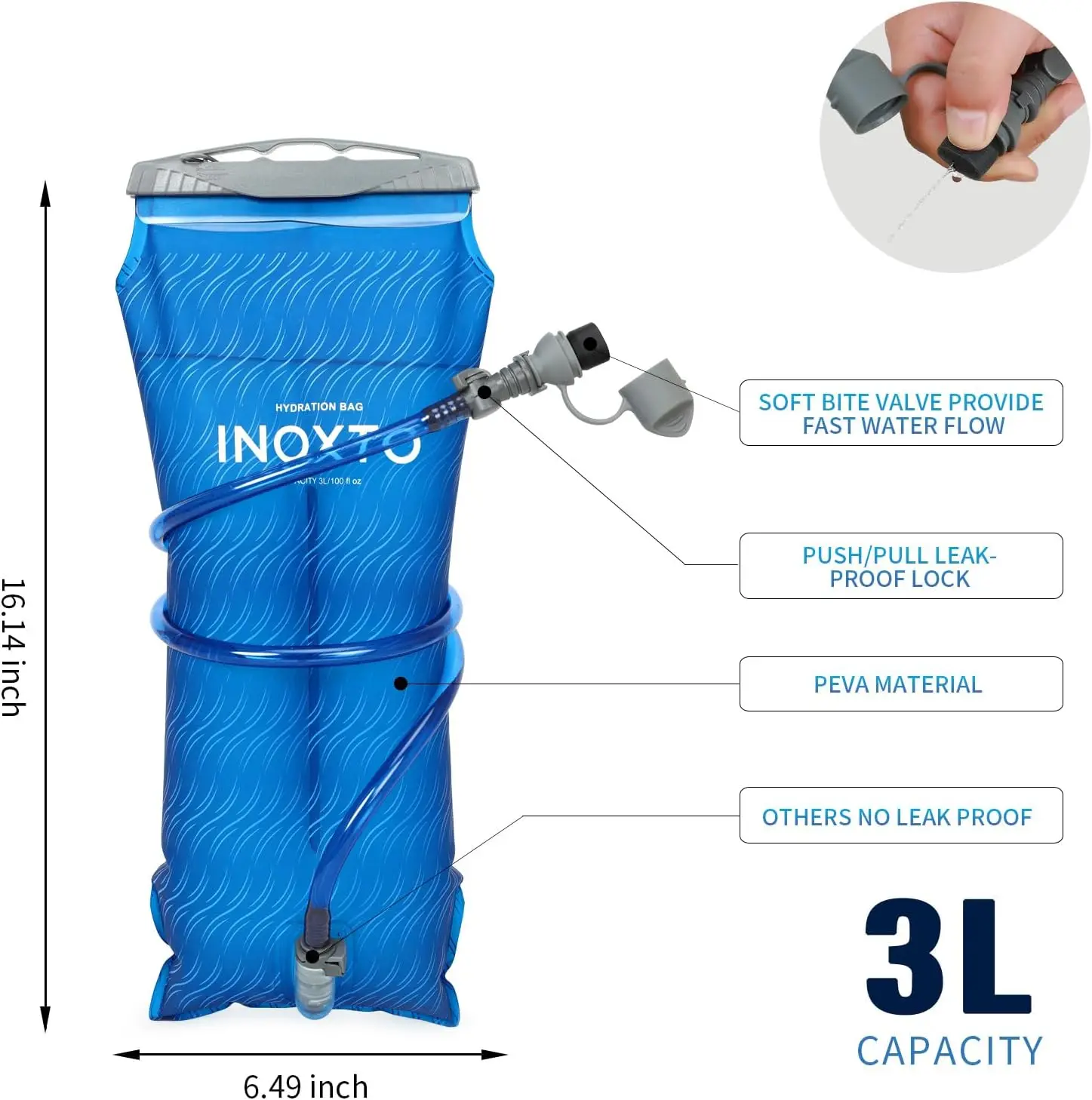 Outdoor Sports Foldable Eco-Friendly Hydration Bladder TPU Waterproof ...