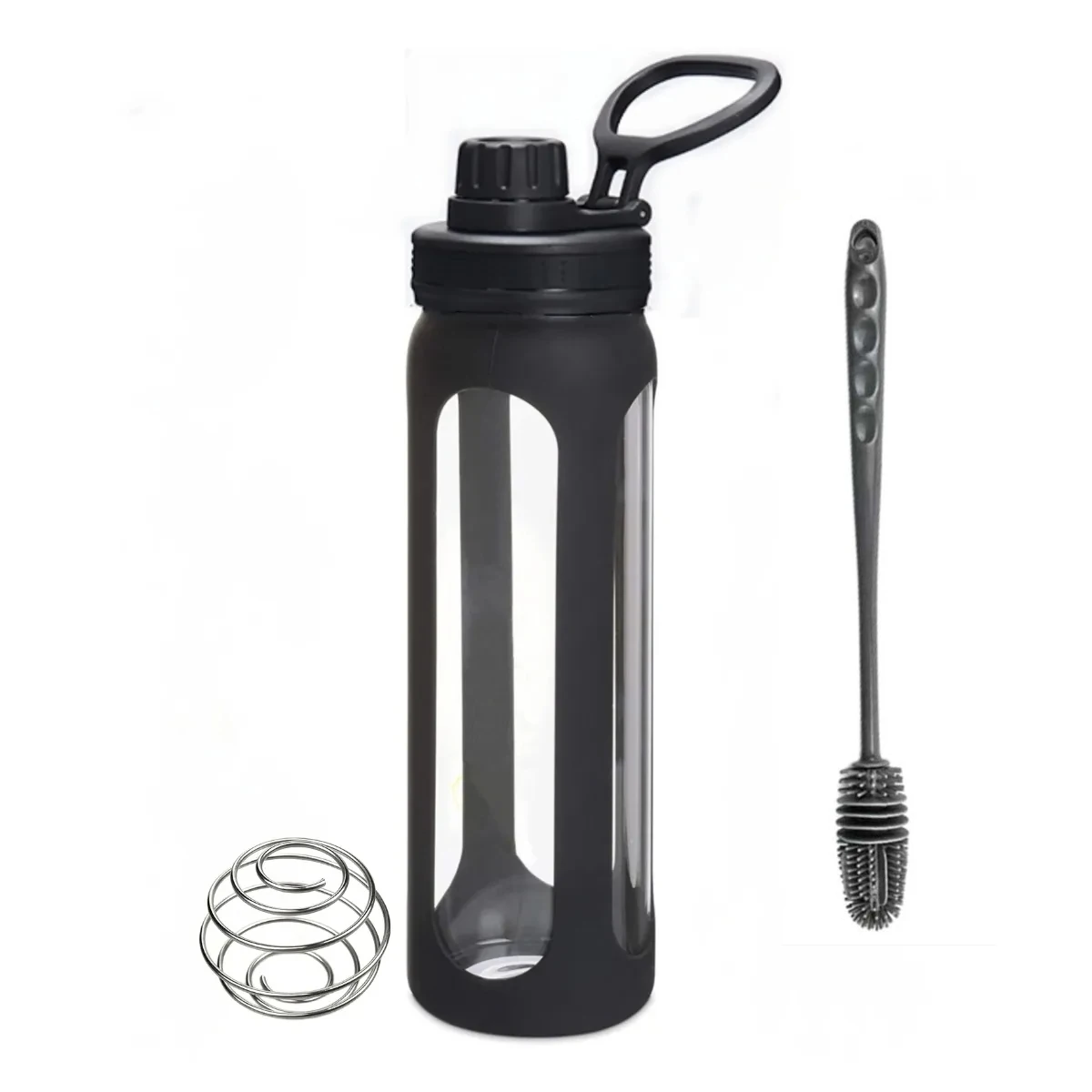 Custom 500ml Sports Glass Water Bottles With Handle Easy To Go Buy Custom Glass Shaker Bottles