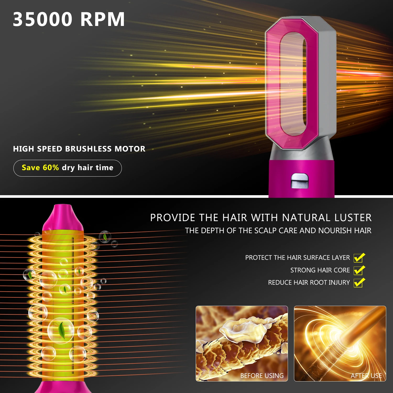 Iso9001 Factory Air Styler 5 In 1 Auto Hair Air Curling Hair Styler ...