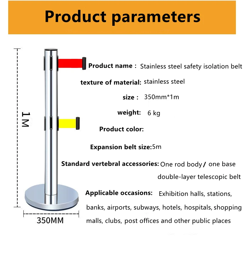 Safety Isolation Belt Expansion Belt Line Fence Railing Stainless Steel ...