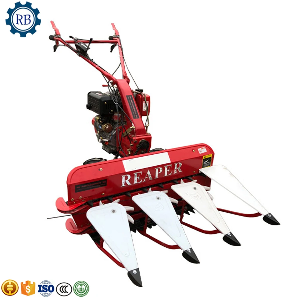 manual wheat and rice harvester walking tractor reaper harvester ...