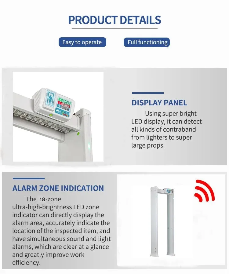 High Quality 6 Zones Walking Through Door Frame Metal Detectors With Ce ...