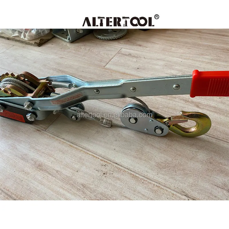 2T Ratchet Wire Rope Puller Hand Power Portable Ratchet Cable Puller With Hooks From ALTERTOOL ...