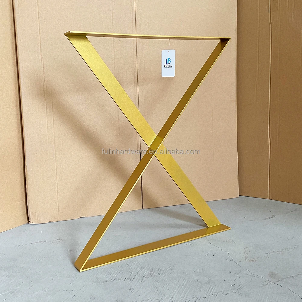 Good Price Solid Steel Brush Shinny Gold Metal Table Base BrassTable ...