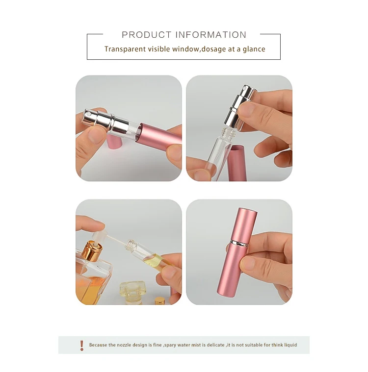 Luxury 5ml Travel Container Metal Twist-Up Perfume Atomizer with Glass ...