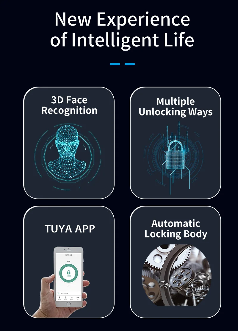 XSDTS CS7 Tuya Digital Smart Door Lock - 3D Face Recognition
