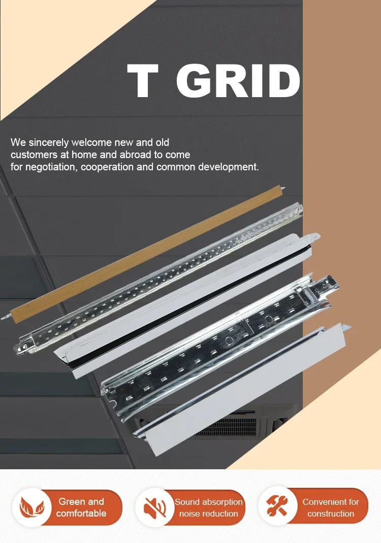 Strong Stable Galvanized Ceiling Grid Components Ceiling Metal Frame T ...