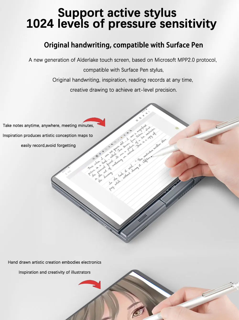 12th Gen Mini Pocket Laptop with Intel N100 - 8 Inch Touch Screen