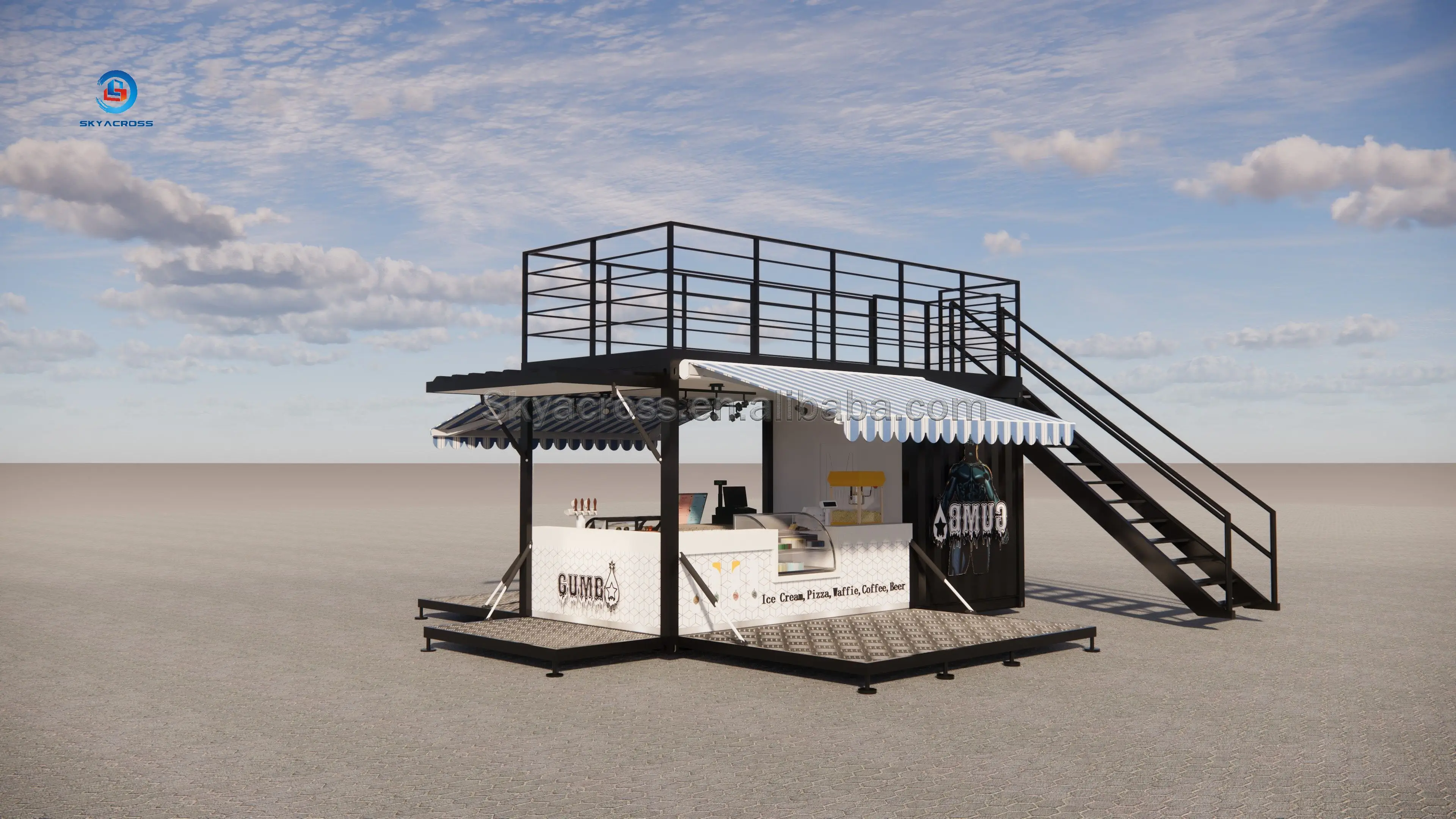 20FT Mini Pop-up Shop Container - Ideal for Coffee & More