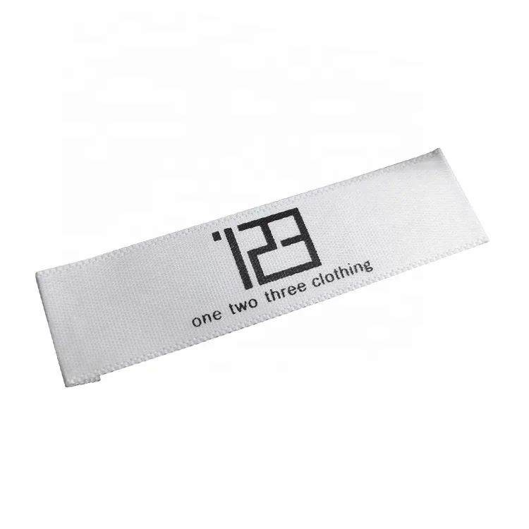 Satin Silk Printed Clothing Main Neck Label for Clothes