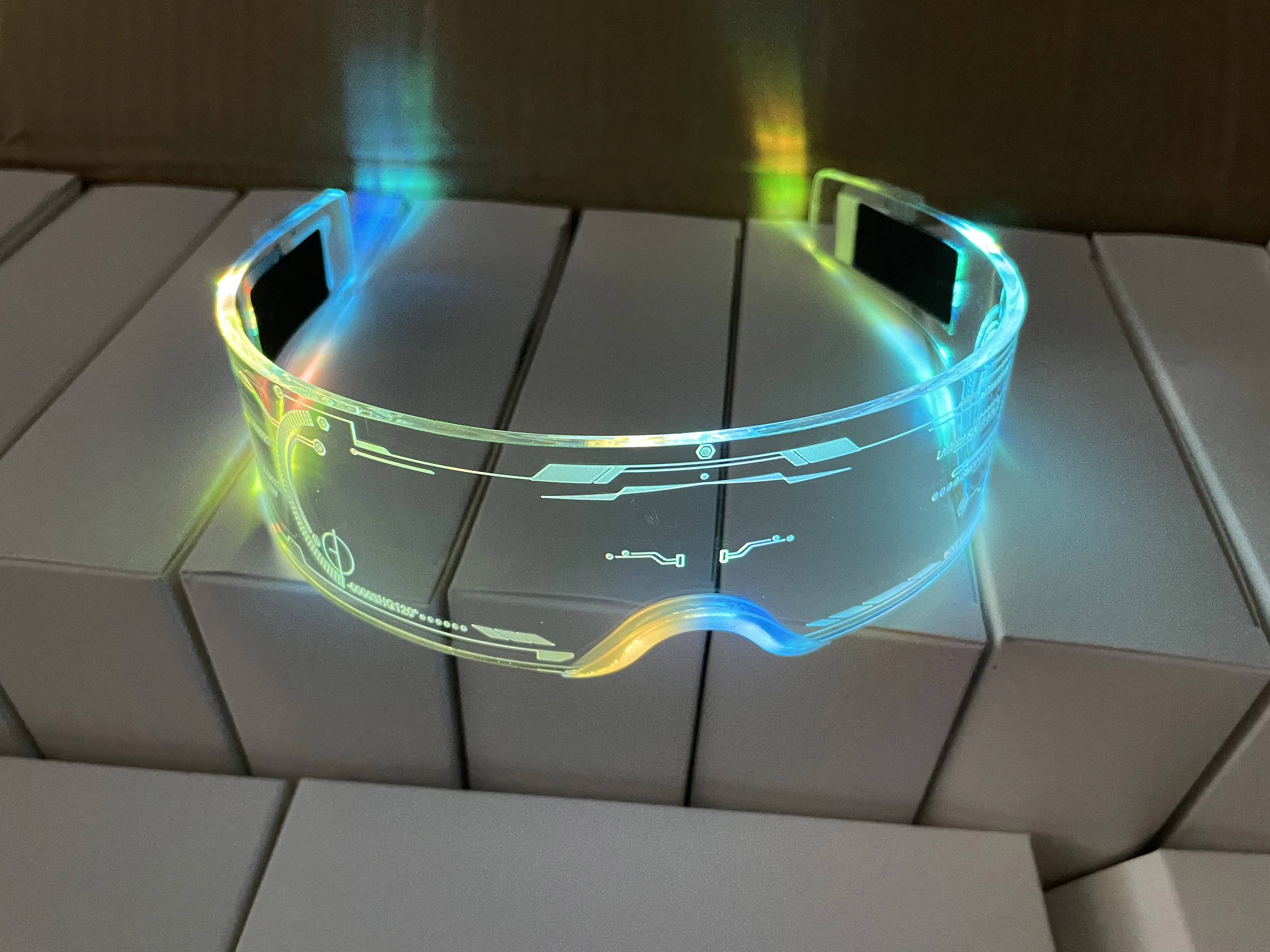 Led Glasses Light Up Glasses Led Visor Rave Glasses For Men Cosplay ...