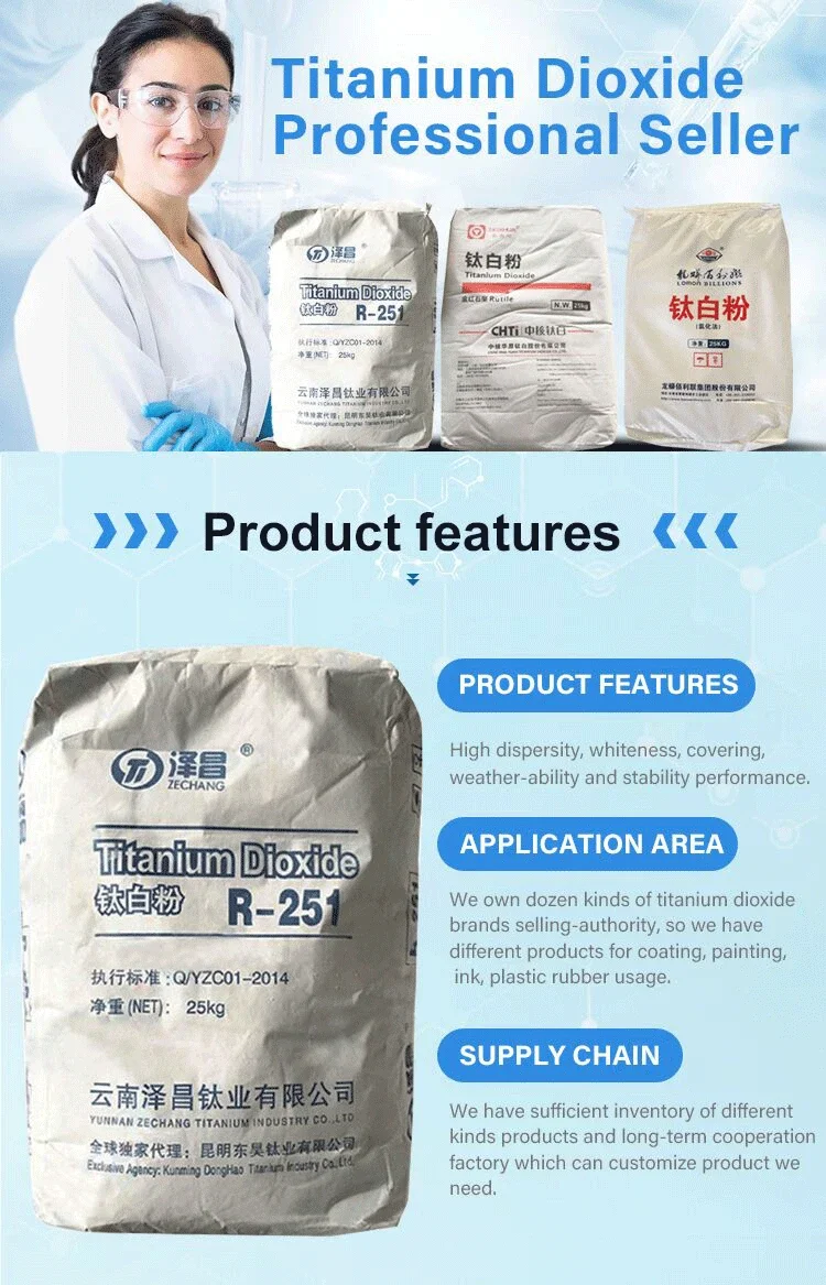 White Concrete Pigment Anatase Grade R 251 Tio2 Titanium Dioxide For ...