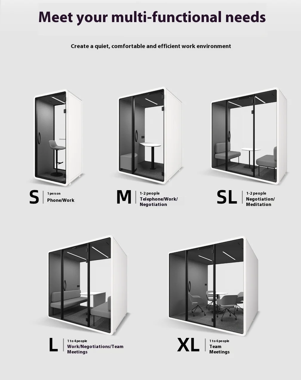 Silent Office Booth Outdoor Work Pod Custom Ventilation Cabin Prefab ...