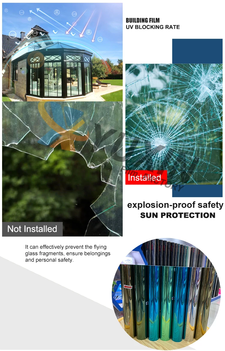 99% UV Rejection Building Car Tinted Glass Sticker Light Blue